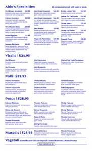 Aldo's Take Out - Aldo's of Wyckoff